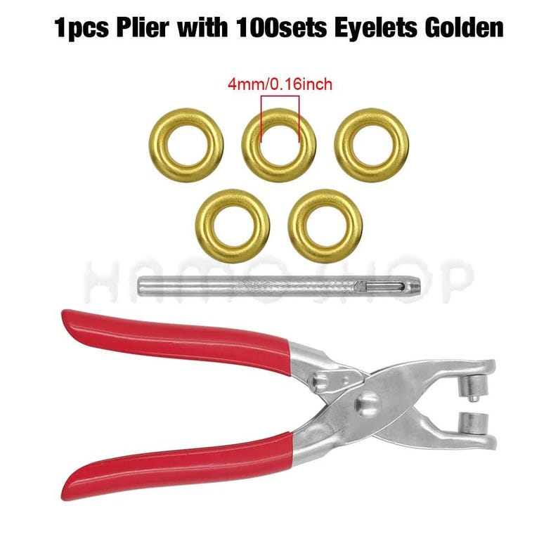Grommet Eyelet Plier Set: Hole Punch Tool Kit With 100 Metal Eyelets - Etsy