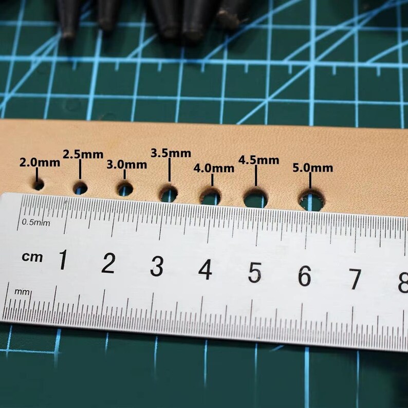 Leather Hole Punch Tool – Removable Round Screw Punch With 7 ...