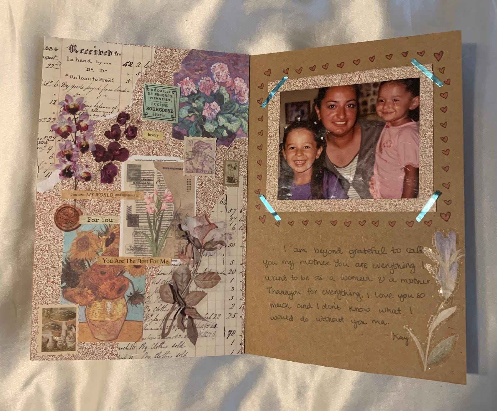 Custom Handmade Cards |personalized Vintage Scrapbook Style With Photo ...