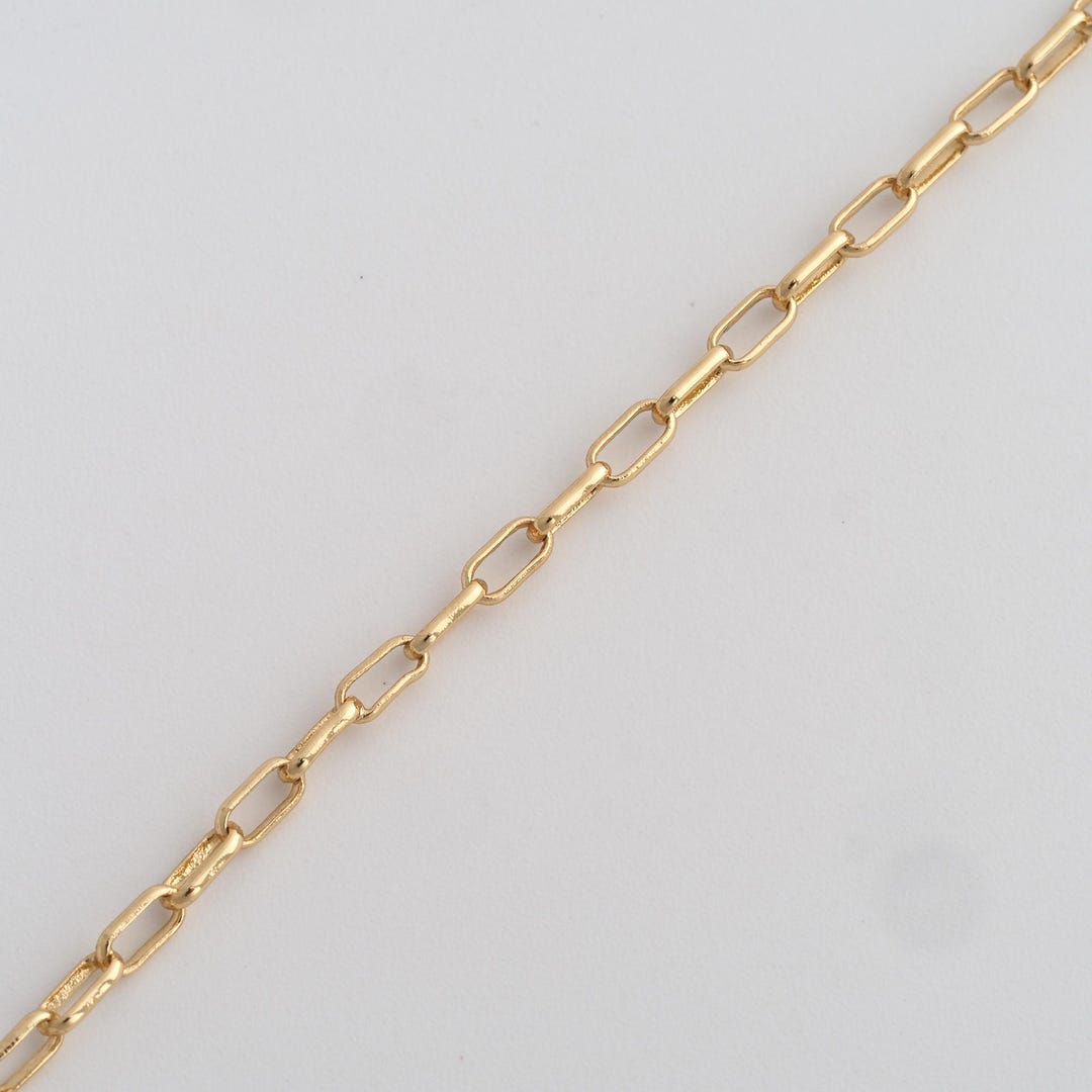 1 Meter Gold Paper Clip Chains,18k Gold Filled Semi Finished Chains for ...