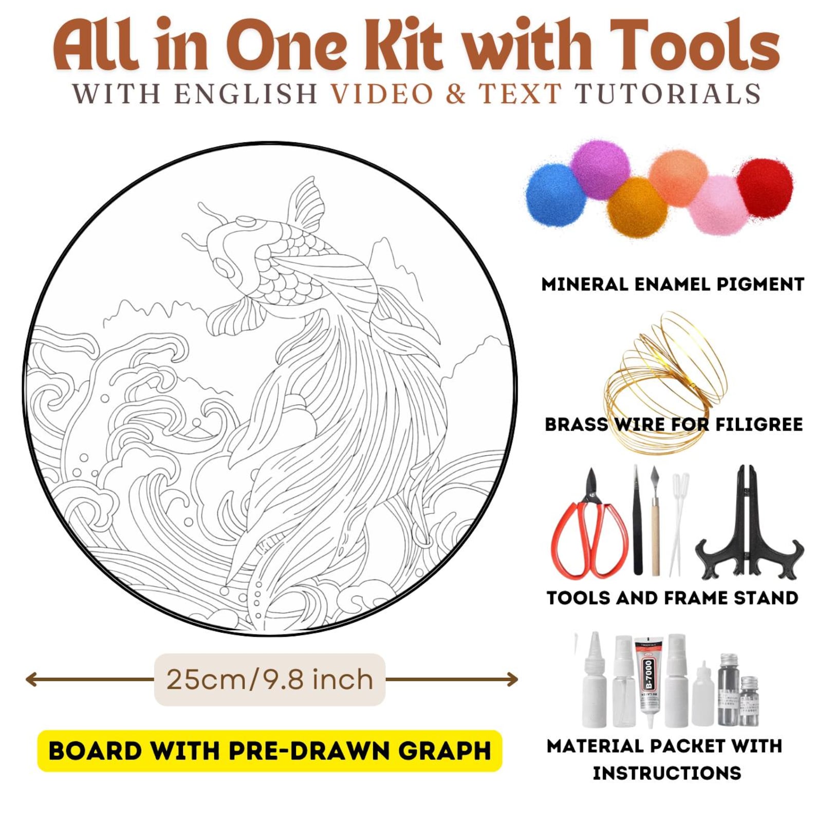 3D DIY Cloisonne Filigree Enamel Paint by Numbers Kit-all in One ...