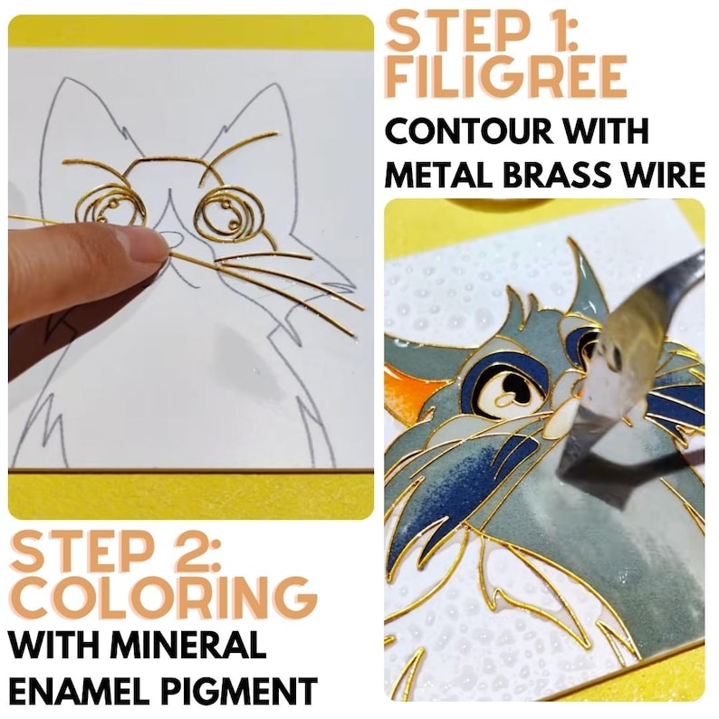 6x8" DIY Cloisonne Enamel Painting Kit With Frame: Beginner-friendly ...