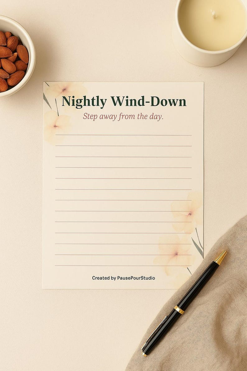 Nightly Wind-down Journal | Printable Evening Reflection & Sleep ...