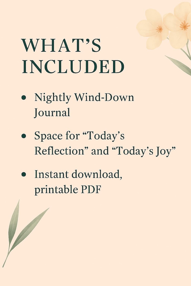 Nightly Wind-down Journal | Printable Evening Reflection & Sleep ...