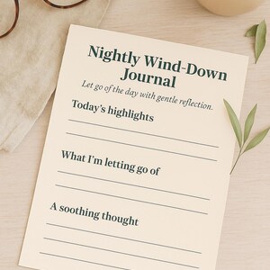 Nightly Wind-down Journal | Printable Evening Reflection & Sleep ...