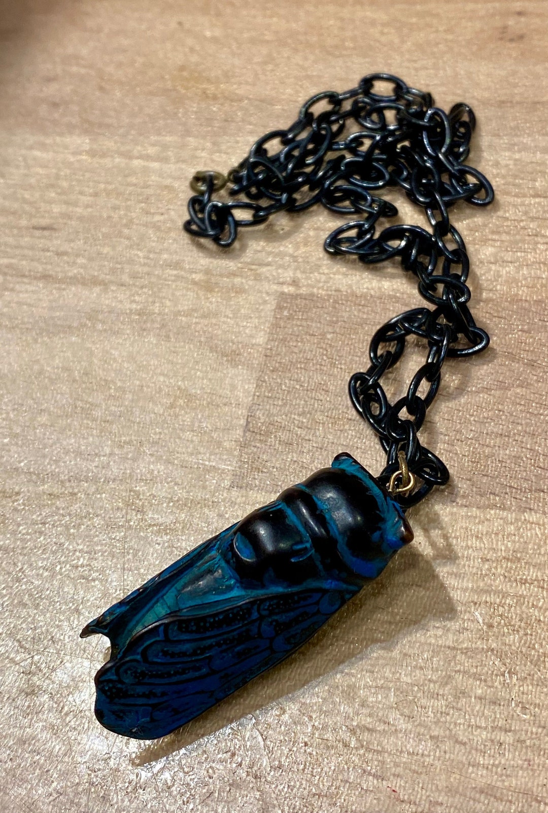 Vintage Old Hand Painted Early Plastic Cicada Bug Pendant Necklace - Etsy