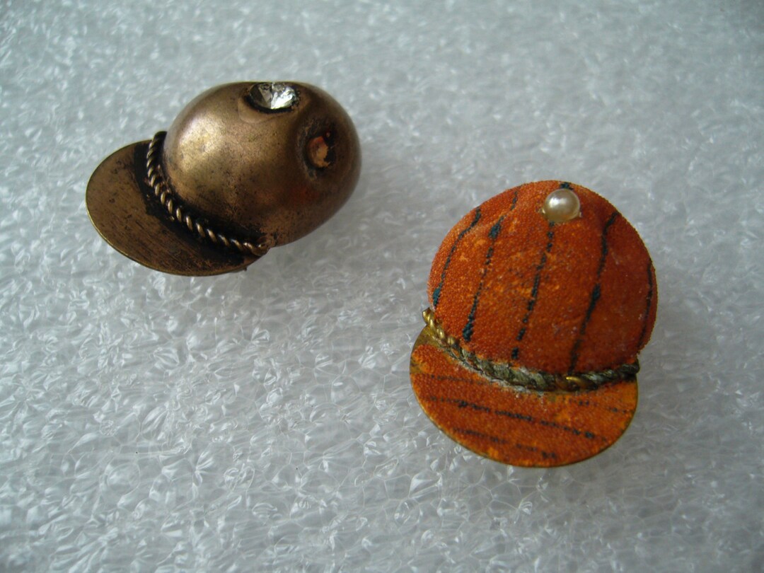 Two Vintage 1950's Painted Copper Hat Pins Brooches Pop Art - Etsy
