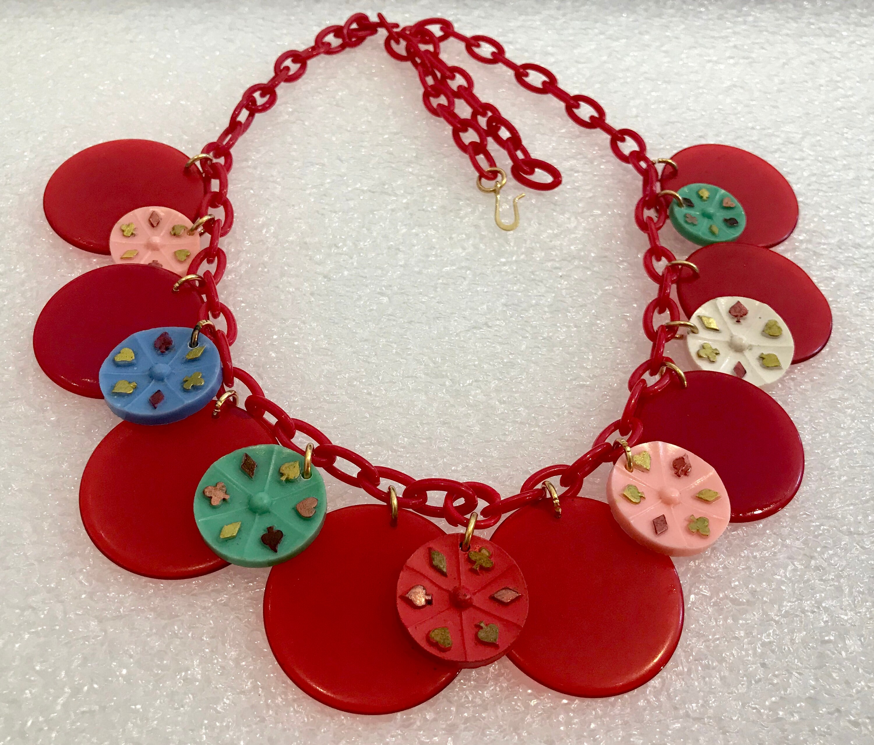 Vintage Galalith & Early Plastic Disks and Gambling Charms Necklace - Etsy