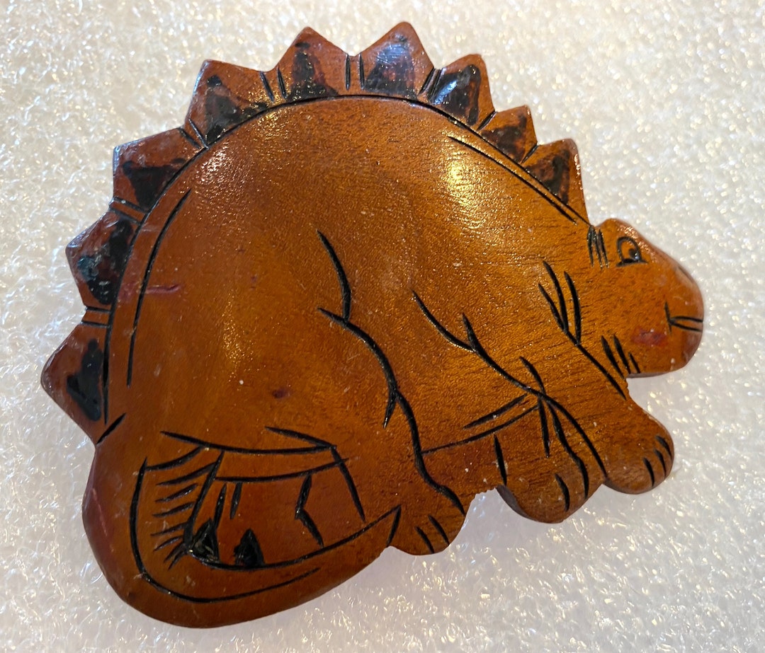 Vintage Hand Made Wood Dragon Pin / Brooch - Etsy