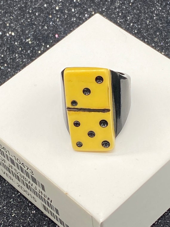 Vintage bakelite domino prison ring - Gem