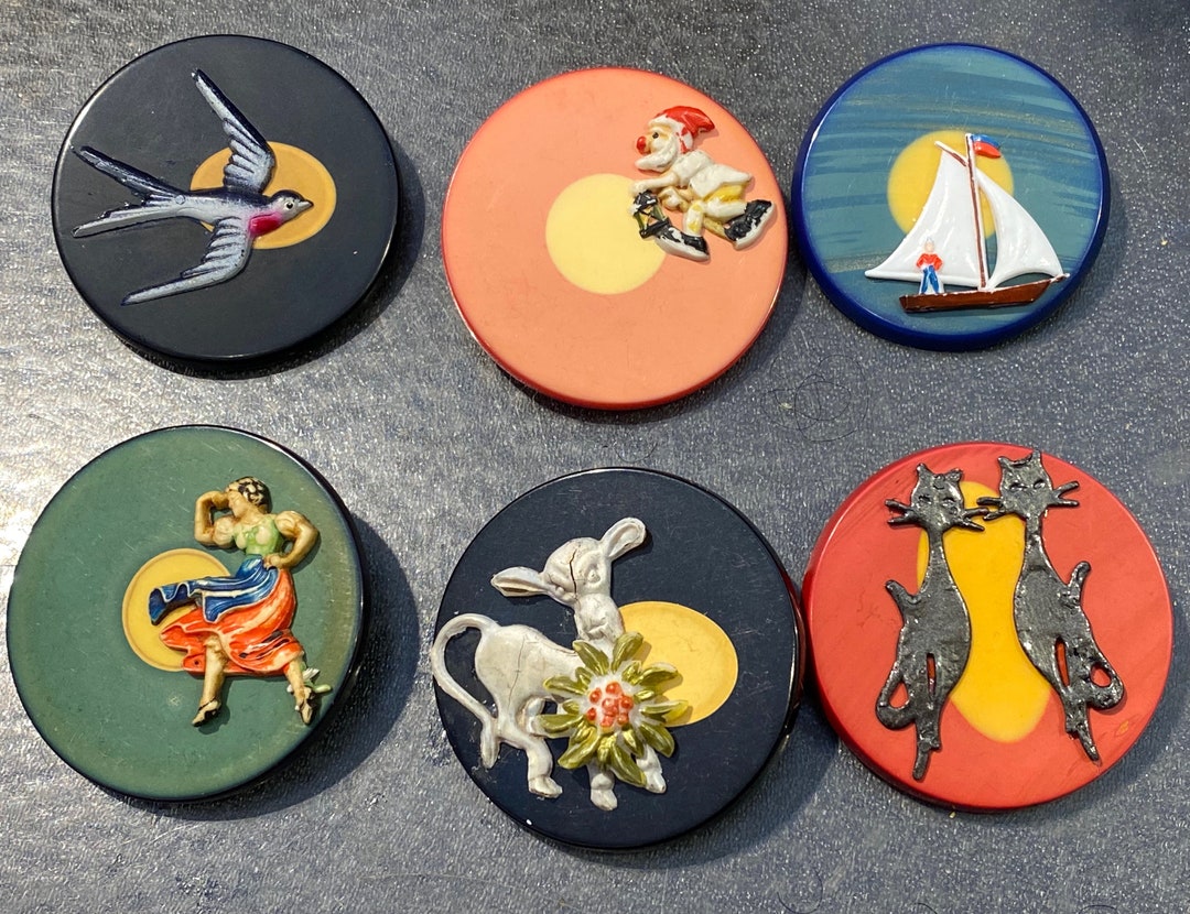 Vintage Bakelite Catalin & Celluloid Pin Brooch - Etsy