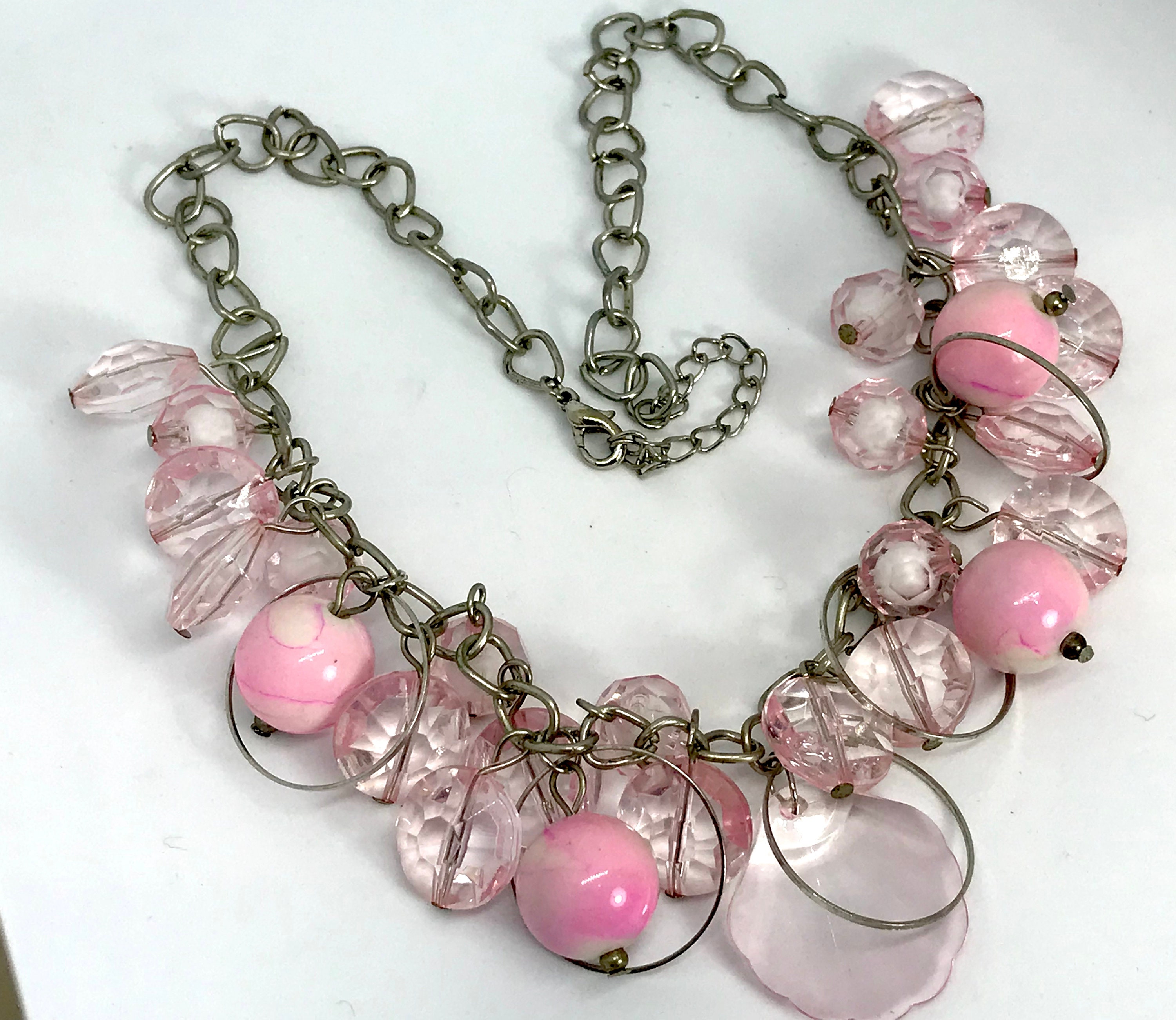 Vintage 1980's Pink Early Plastic Necklace - Etsy