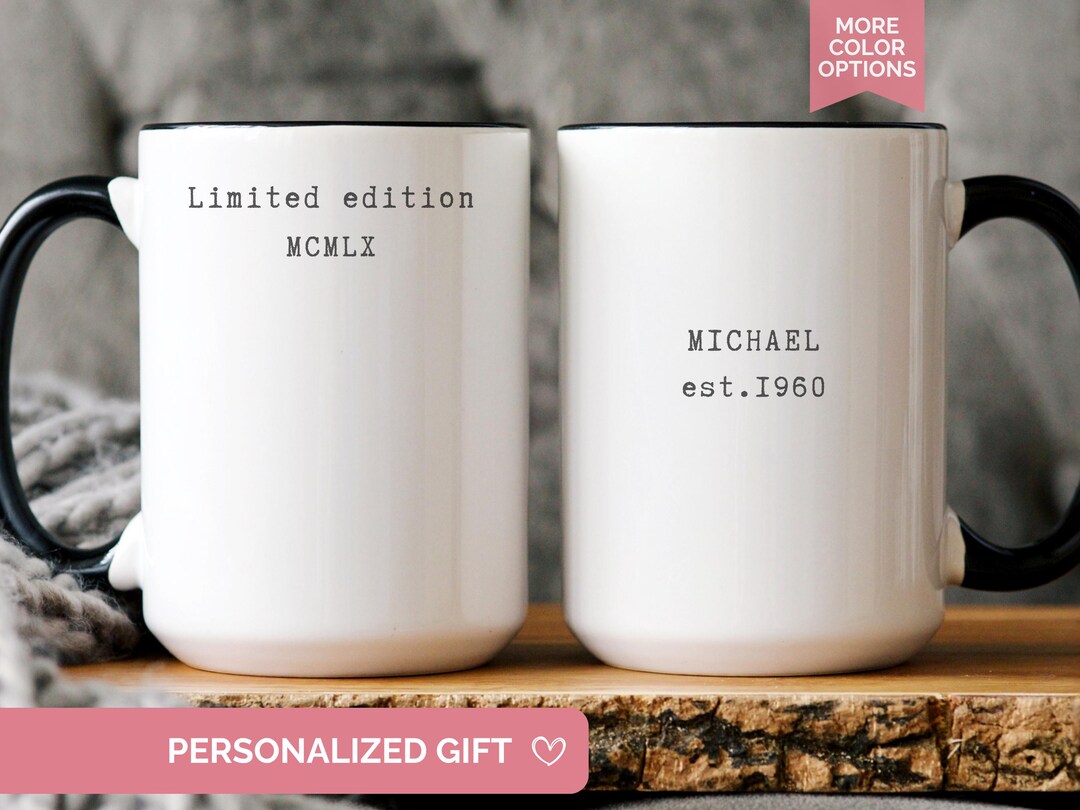 Funny 65th Birthday Mug, Personalized 1960 Coffee Cup, Gag Gift for Him ...