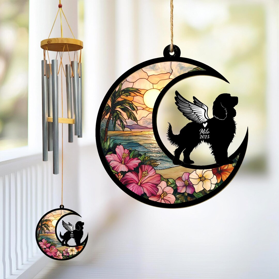 Personalized Cocker Spaniel Memorial Wind Chime, Pet Loss Sympathy Gift ...