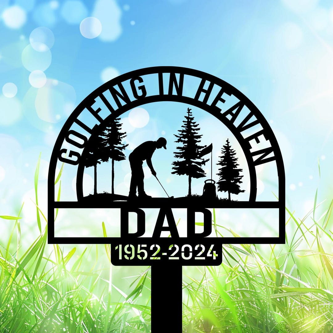 Personalized "golfing IN Heaven" Golf Memorial Stake, Custom Grave ...