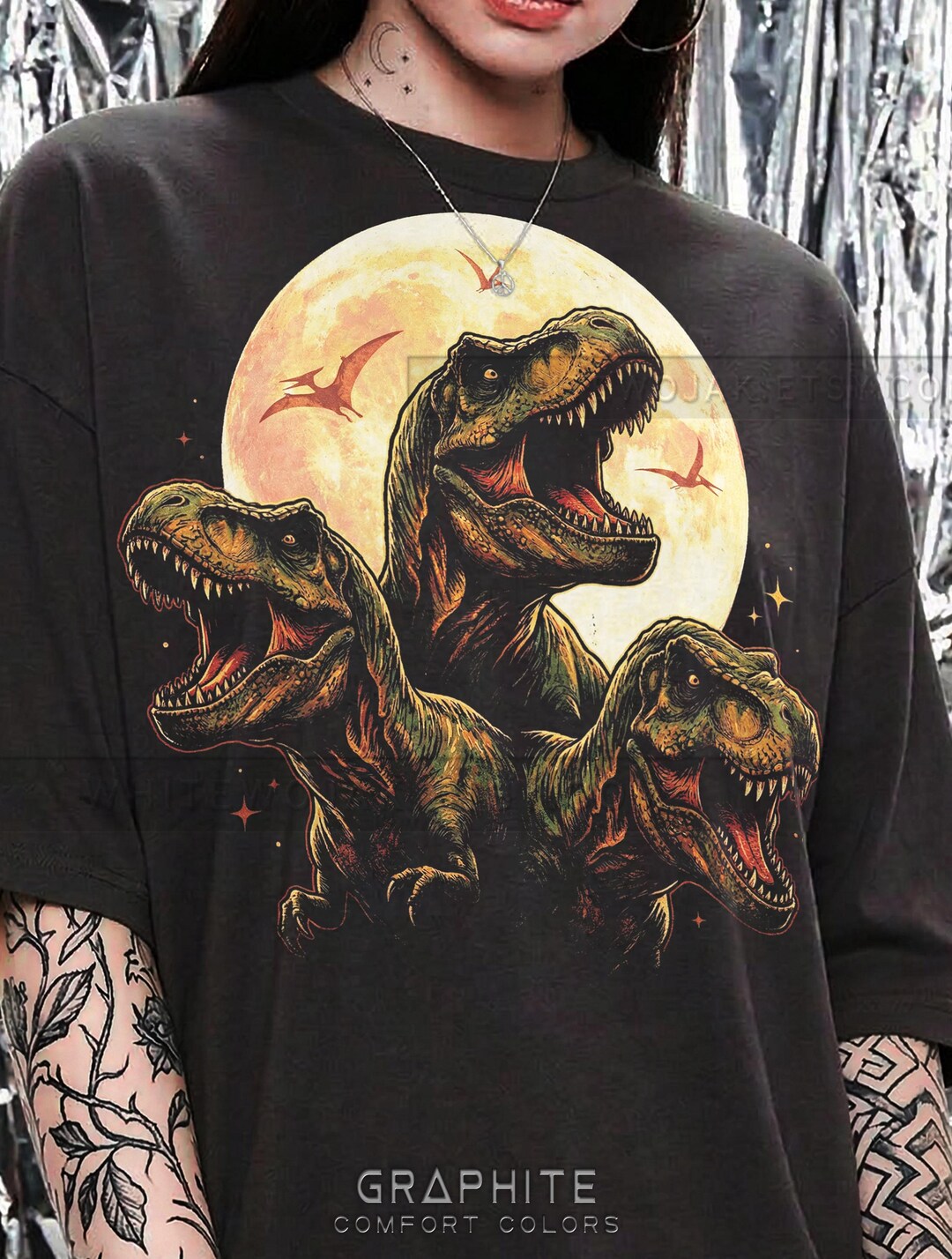 Vintage T-rex Dinosaur 90S Graphic Style Comfort Colors® Tshirt, Retro ...
