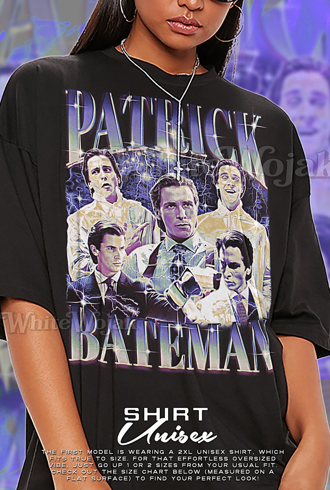 Patrick Bateman Shirt, 90s Vintage Retro Bootleg Patrick Bateman T ...
