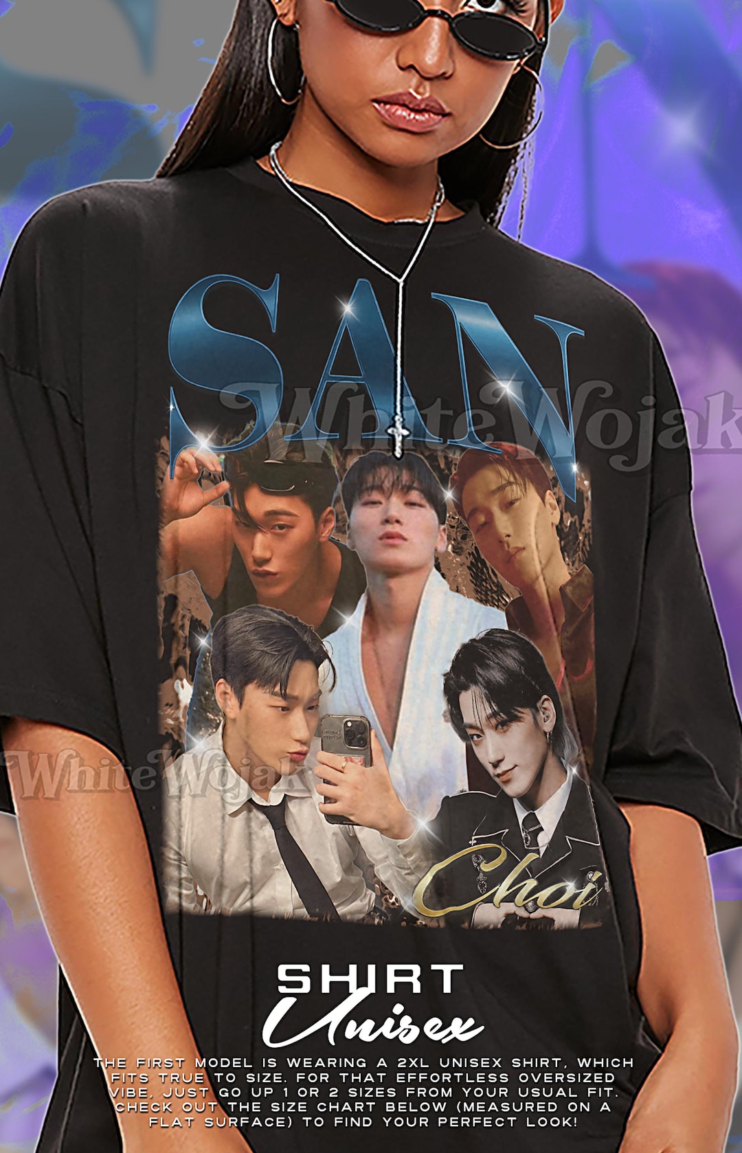 Choi San Bootleg Shirt, Vintage Kpop Idol Dancer Performer Ateez Tee ...