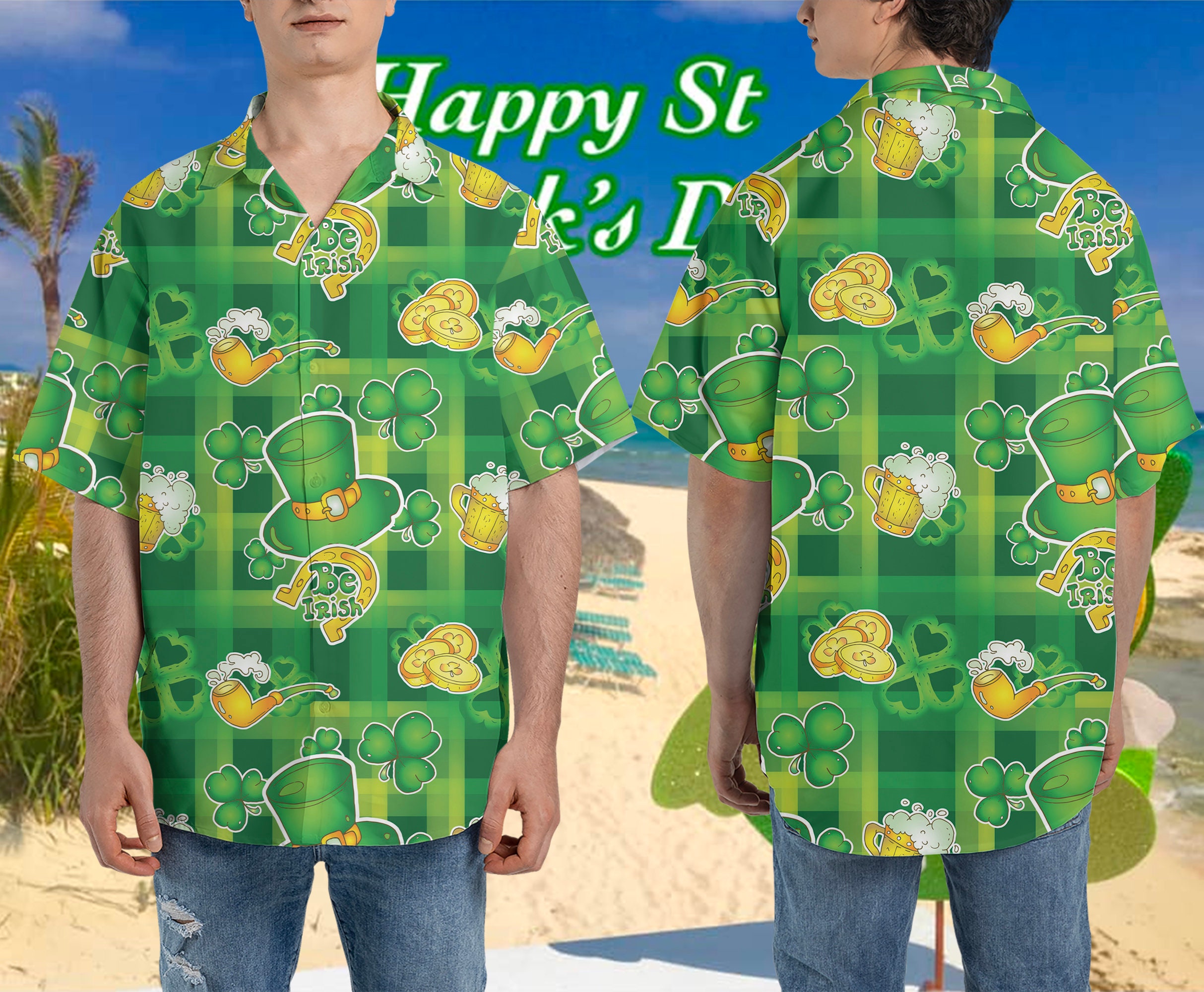 Patrick's Day Hawaiian Shirt, Irish Button Down Shirt, 3D Hawaiian ...