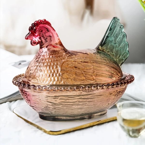 Glass Amber Chicken - Etsy