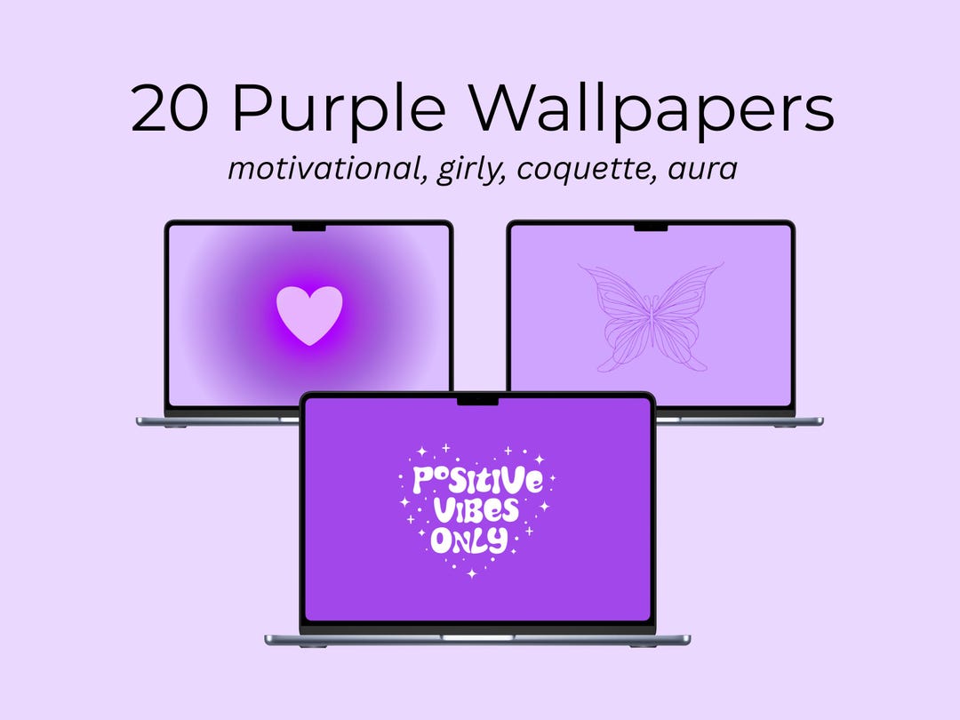 Purple Laptop Wallpaper Set: Coquette Desktop Backgrounds (digital ...