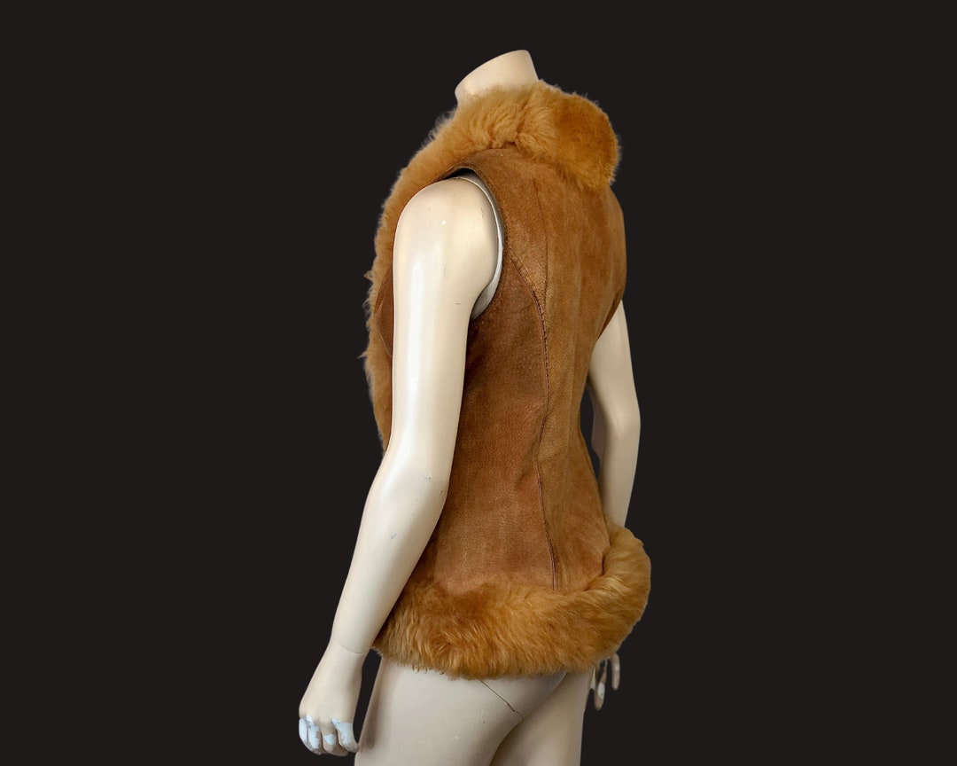 PENNY LANE SHEARLING Vest / Vintage 70s Boho Hippie Rocker Vest With ...
