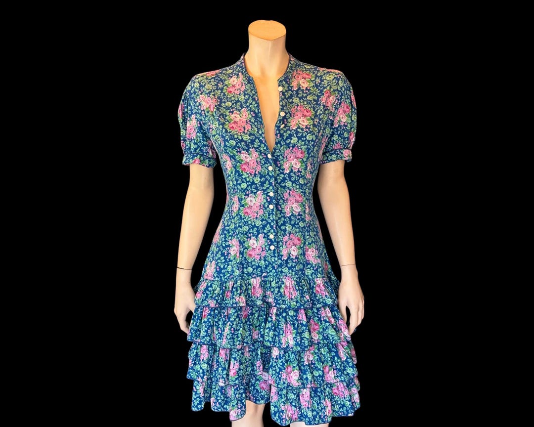 90s René Derhy Drop Waist Ruffled Multi Tier Grunge Dress / M - Etsy