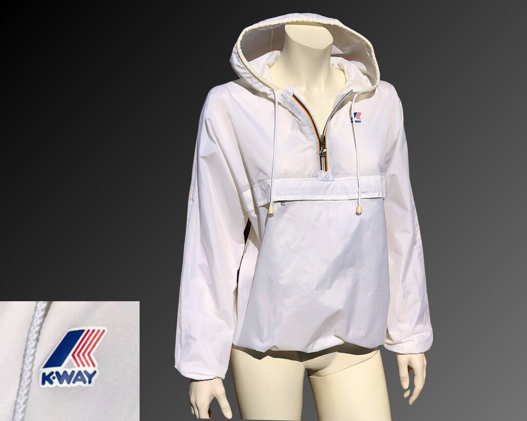 70s KWAY WINDBREAKER Jacket Raincoat / Hooded Convertible / M - Etsy