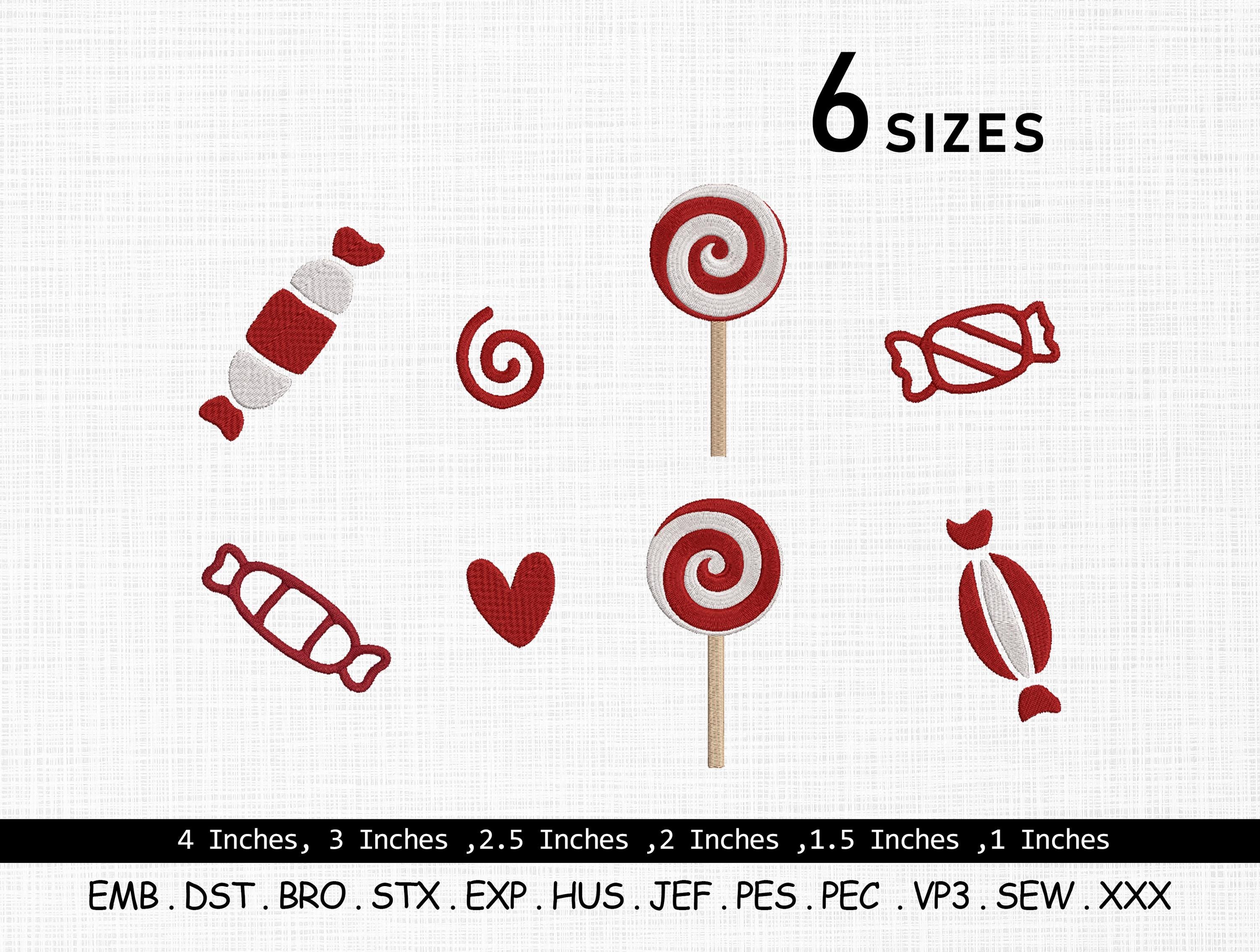 Mini Candies Embroidery Design, Christmas Candy Embroidery, Mini Candy ...