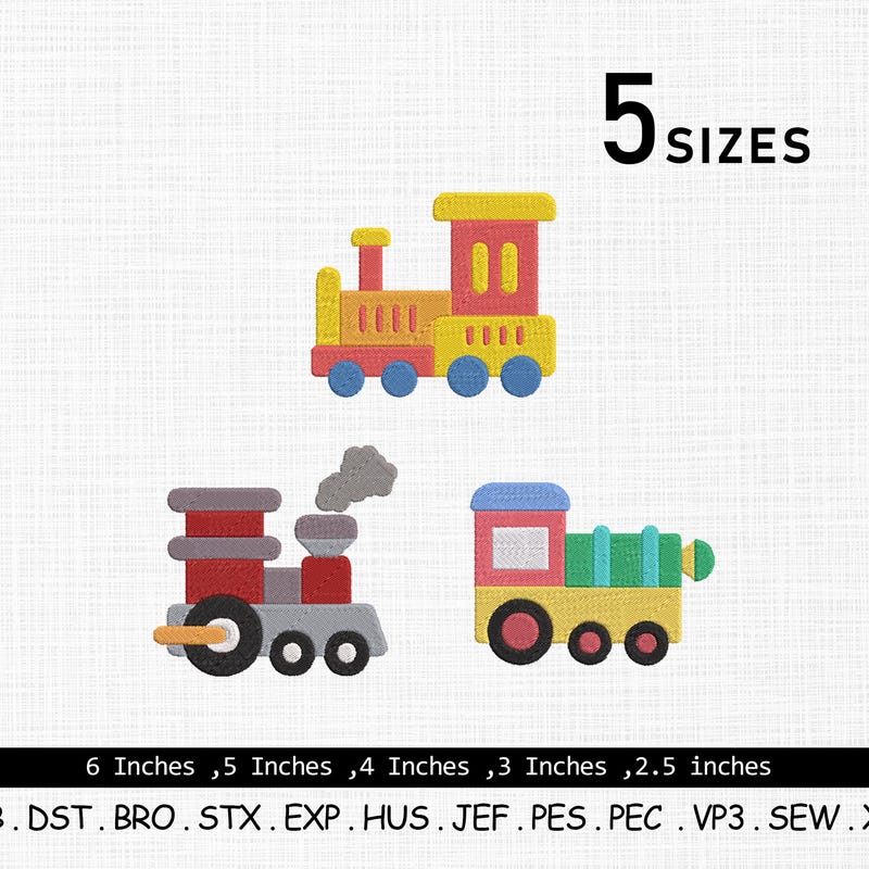 Train Embroidery Design - Etsy