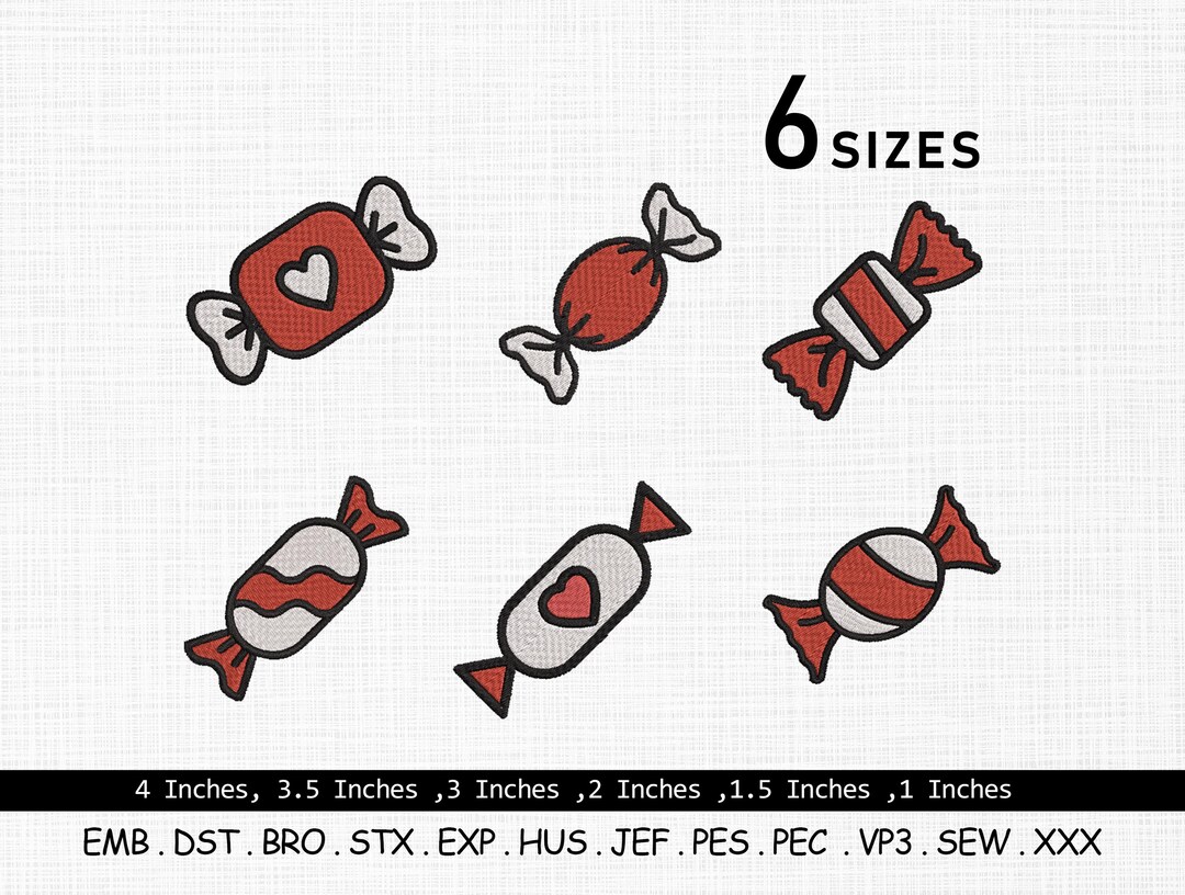 Mini Candy Embroidery Design, Candy Embroidery Bundle, Candies ...