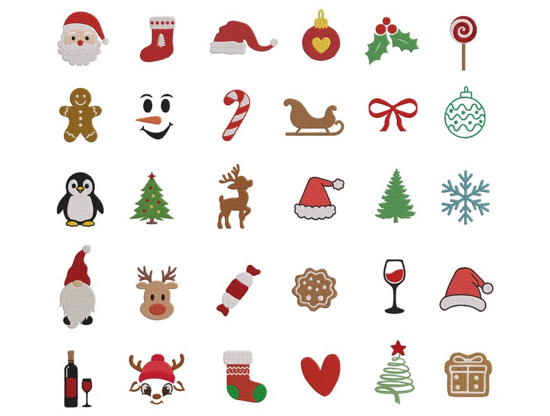 Mini Christmas Embroidery Design, Mini Christmas Embroidery Bundle ...