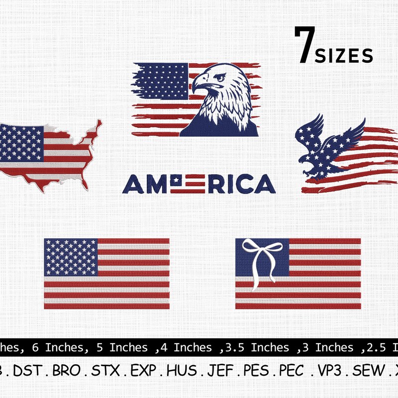 American Flag Embroidery - Etsy