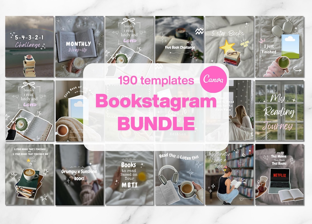 Bookstagram Bundle Booktok Content Creator Bookstagram Templates ...