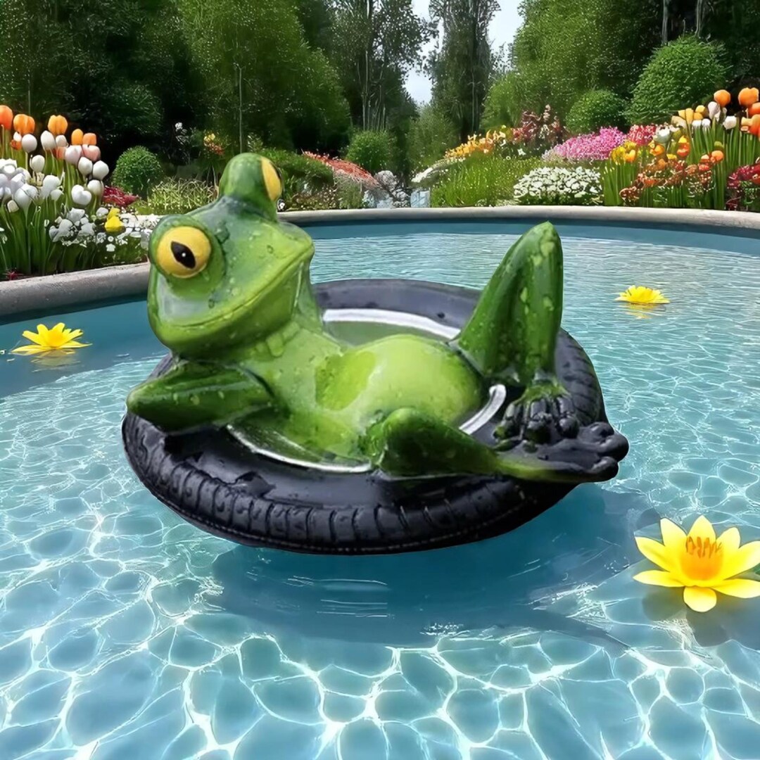 Yard Pond Frog Decorations, Floating Frog Garden Statue, Water Pond ...