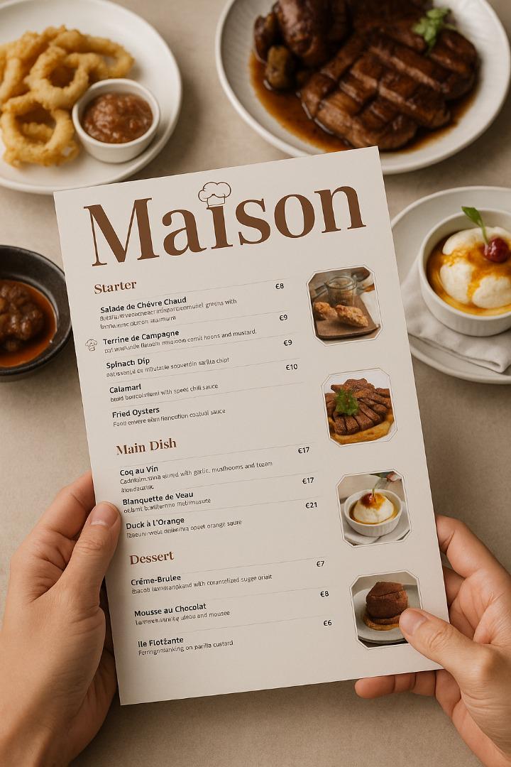 Modern French Restaurant Menu Template – Printable & Editable PDF ...
