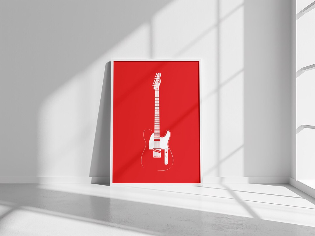 Fender Telecaster Digital Download, Minimalist Electric Guitar Wall Art ...