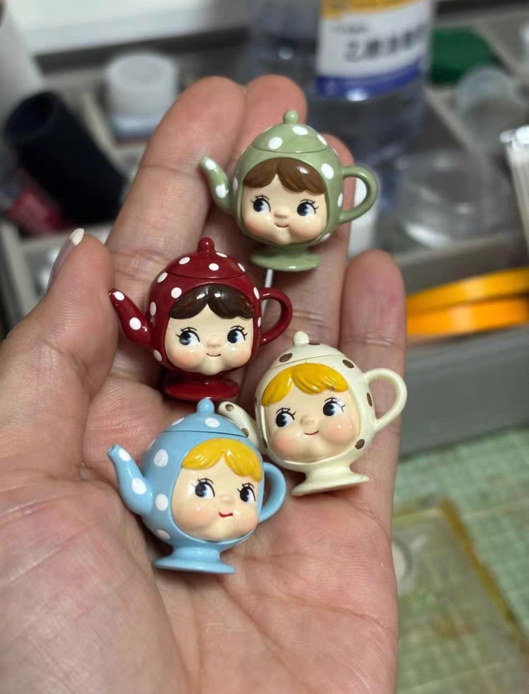 1/6 Scale Miniature /doll Head Shape Kettle/holder/ Polka Dots Tea ...