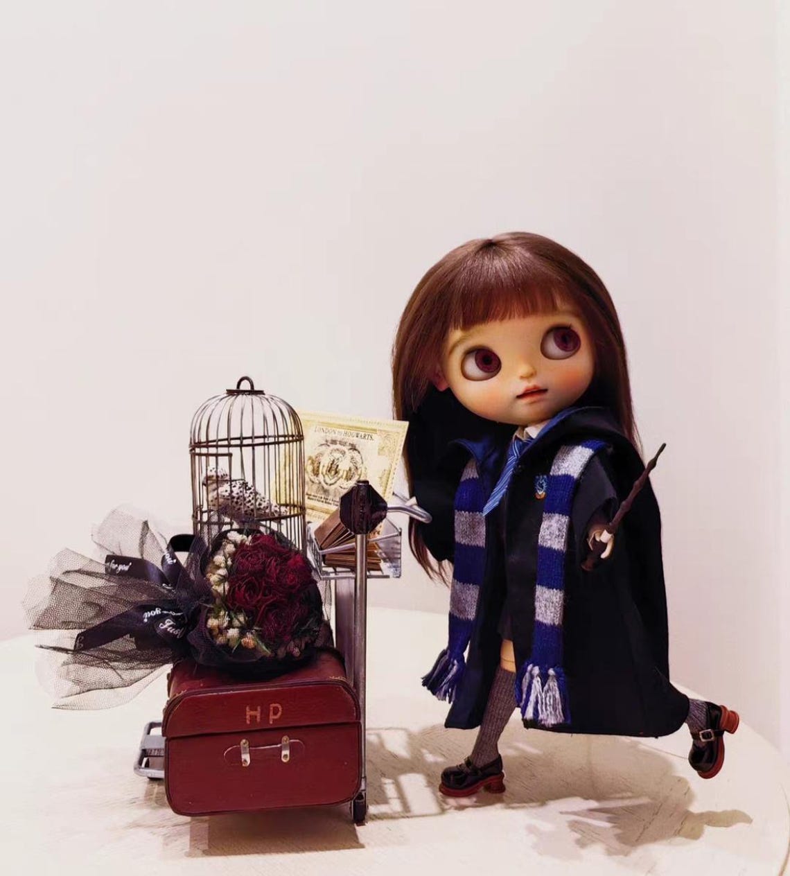 Balck Magic Set/magic School Set With Cart, Suitcase, Owl, Birdcase ...