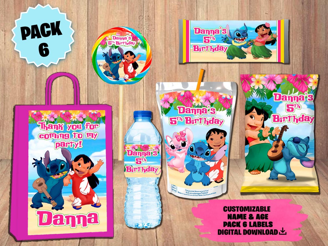 Lilo and Stitch Birthday Party Pack - ONLY DIGITAL DOWNLOAD - Pack of 6 ...
