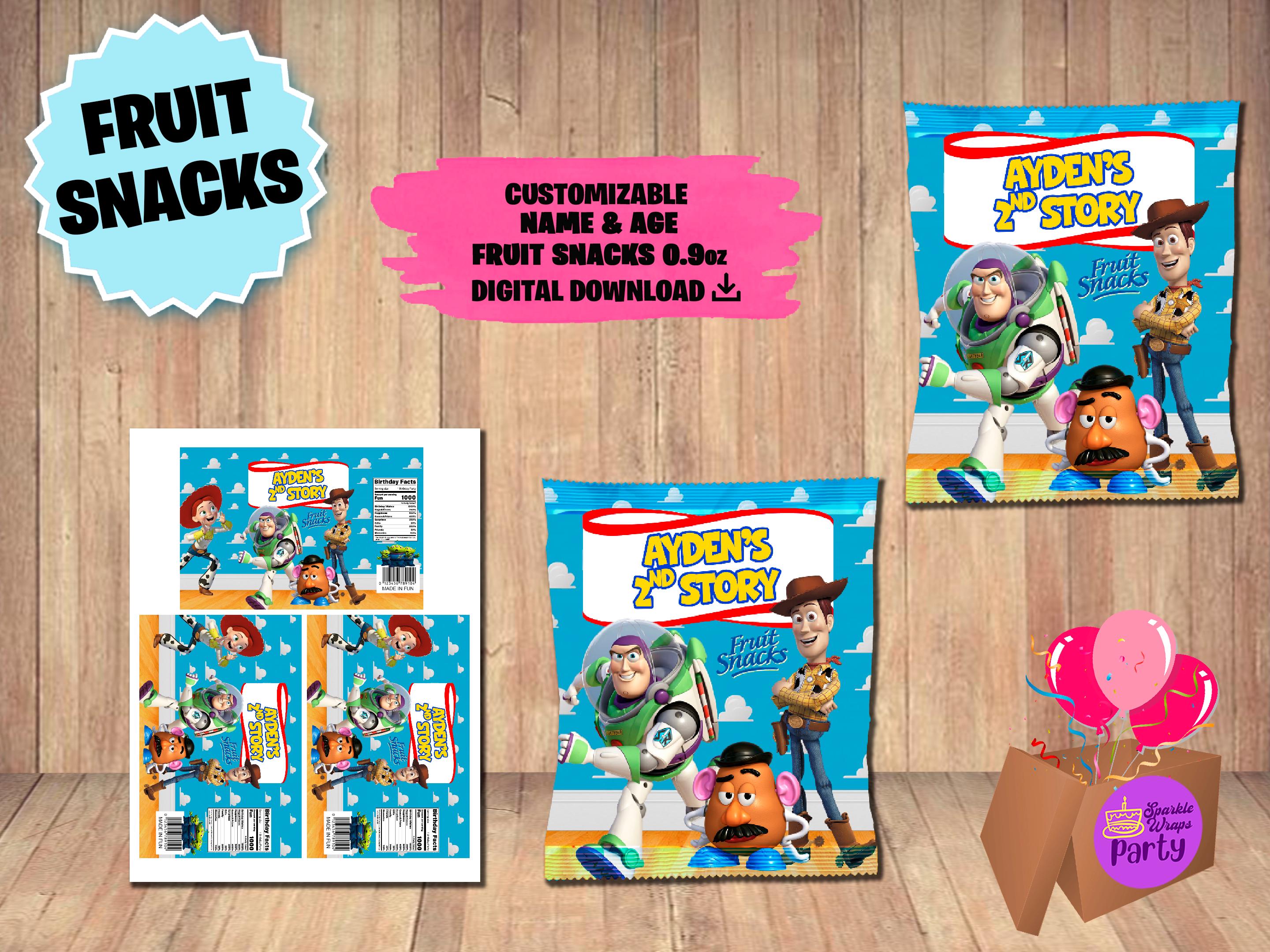 Toy Story 0.9oz Fruit Snacks - ONLY DIGITAL DOWNLOAD - Gummies Labels ...