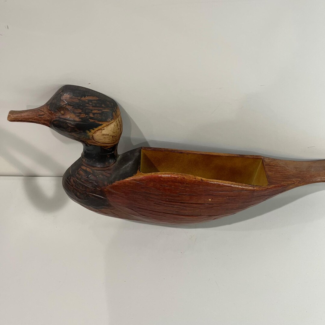 Vintage Syroco Duck Planter Holder 1961 MCM Bird Figurine Home Decor ...
