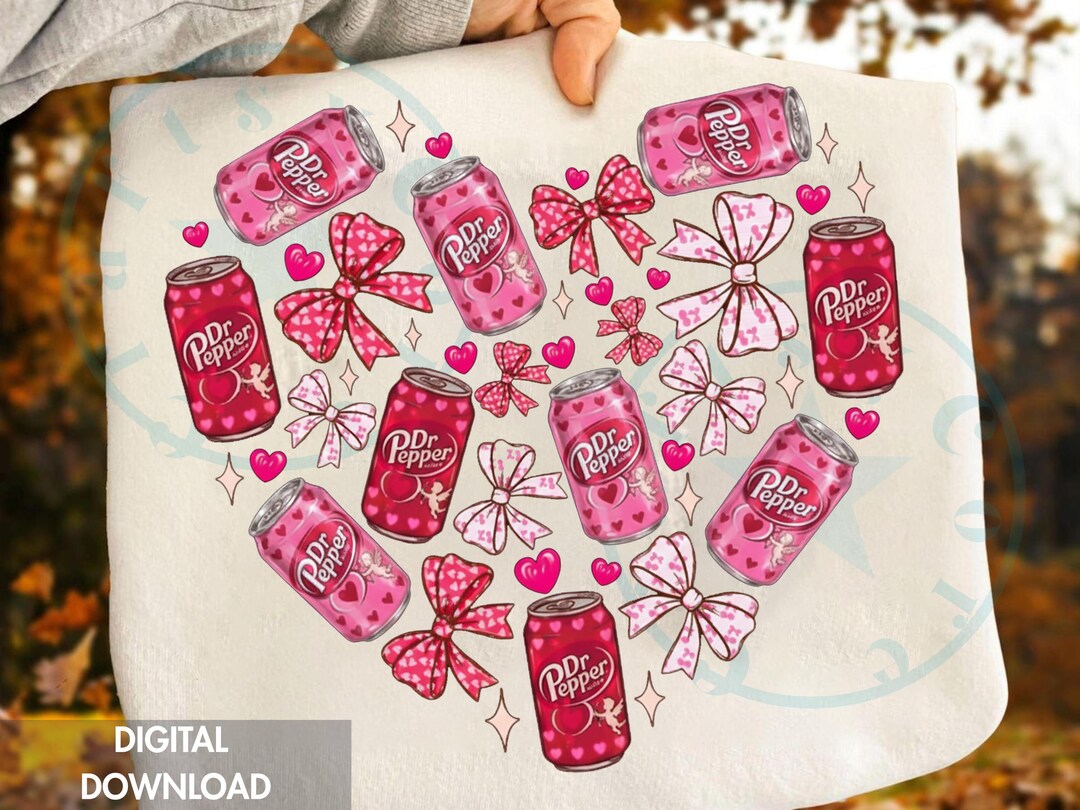 Valentine Soda PNG – Valentine Drink Clipart With Bows and Hearts ...