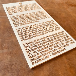 If, Kipling Poem Engraved Wood Sign - Etsy