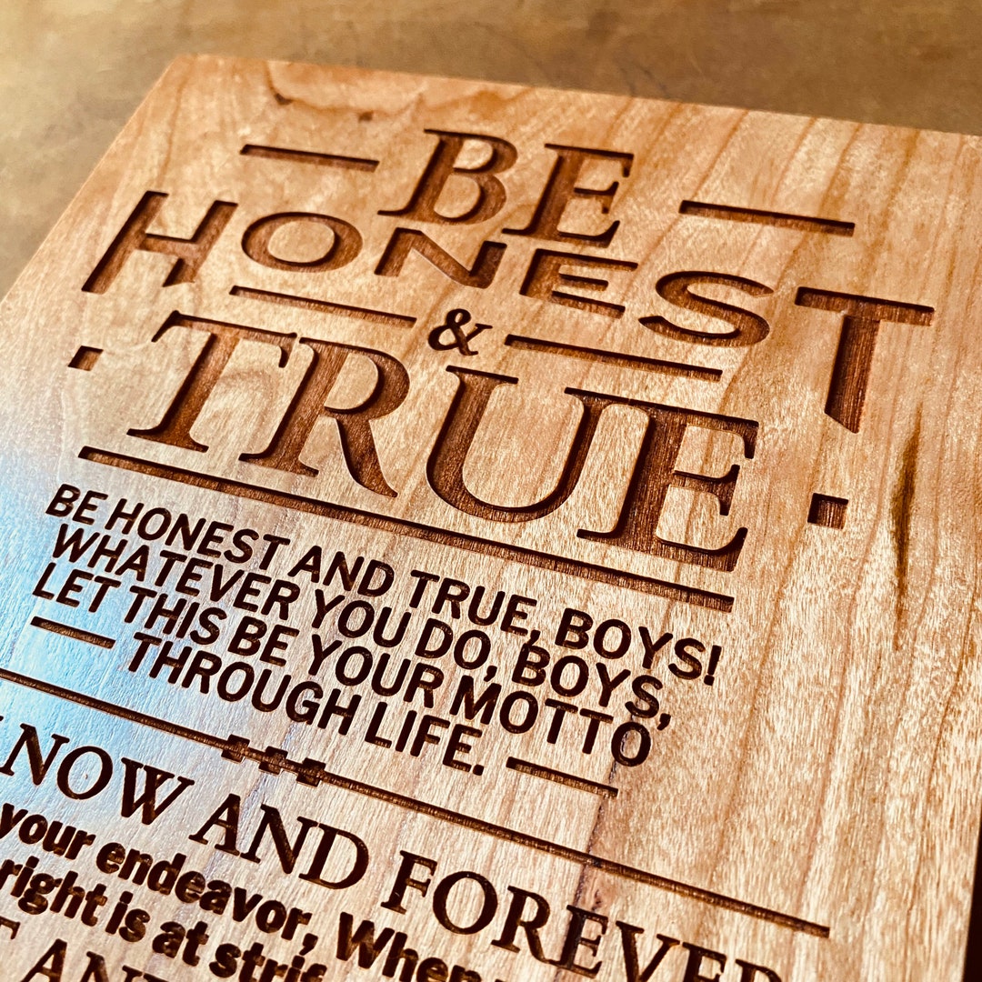 Honest and True Poem Engraved in Wood - Etsy