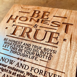 Honest and True Poem Engraved in Wood - Etsy