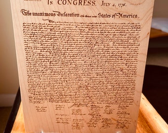Declaration of Independence Engraved Wood Sign | Etsy