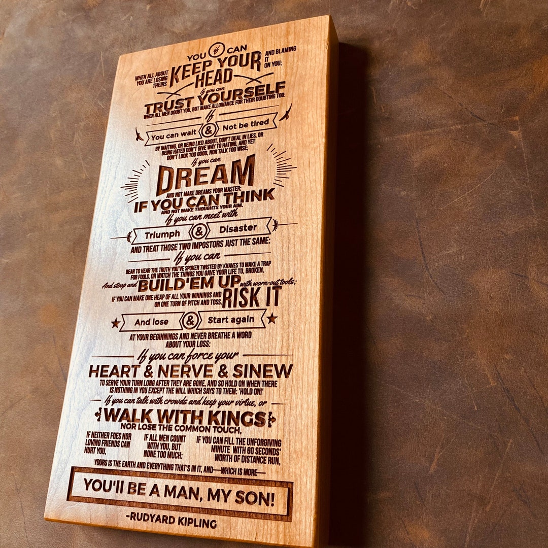 If, Kipling Poem Engraved Wood Sign - Etsy