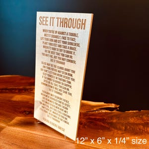 See It Through Poem by Edgar A. Guest Engraved Wood Sign - Etsy