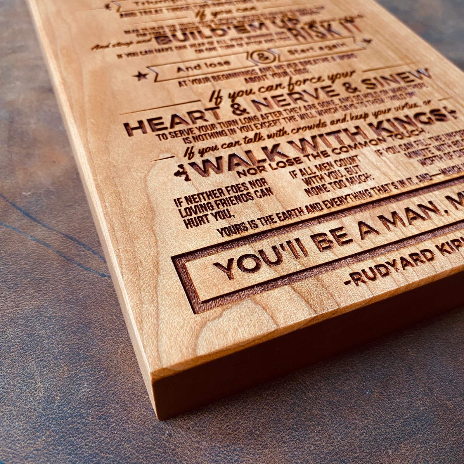 If, Kipling Poem Engraved Wood Sign - Etsy